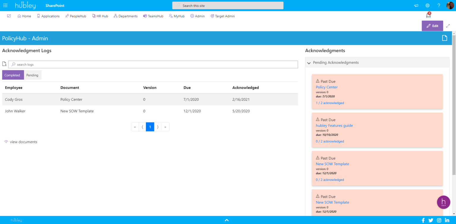 SharePoint Intranet App for Professional Service Policies